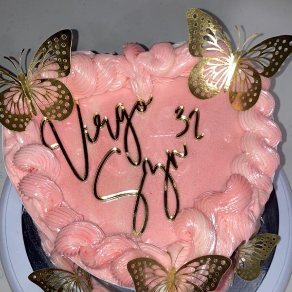 Zodiac Cake Charm, Aquarius Season Cake, Cake Charm for Heart Shaped ...