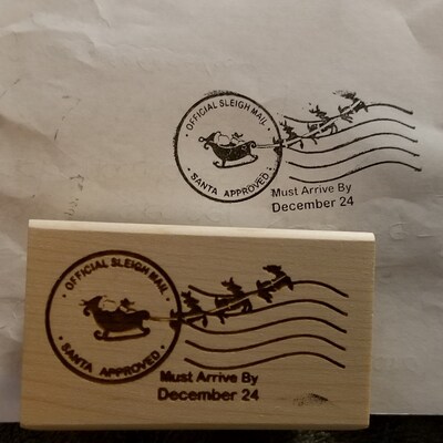 Sleigh Mail Postmark Rubber Stamp 206H02 - Etsy