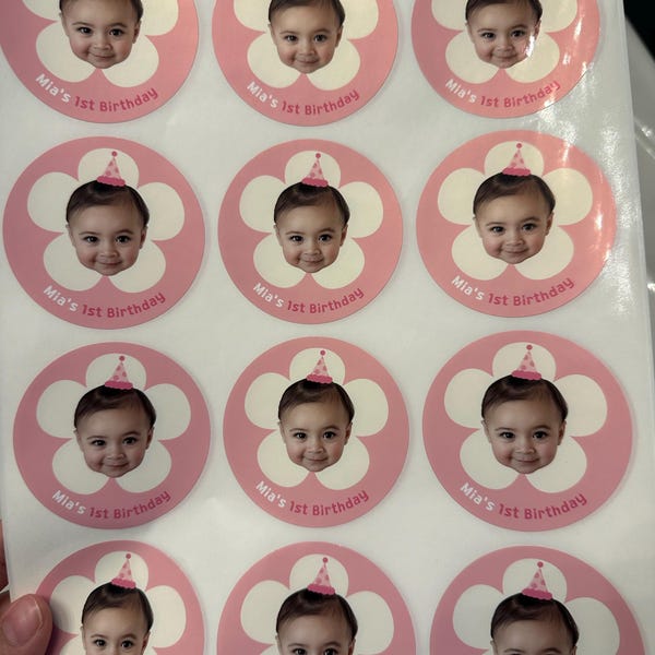 Birthday Sticker / Thank You Sticker / Custom Sticker / Birthday Favor ...