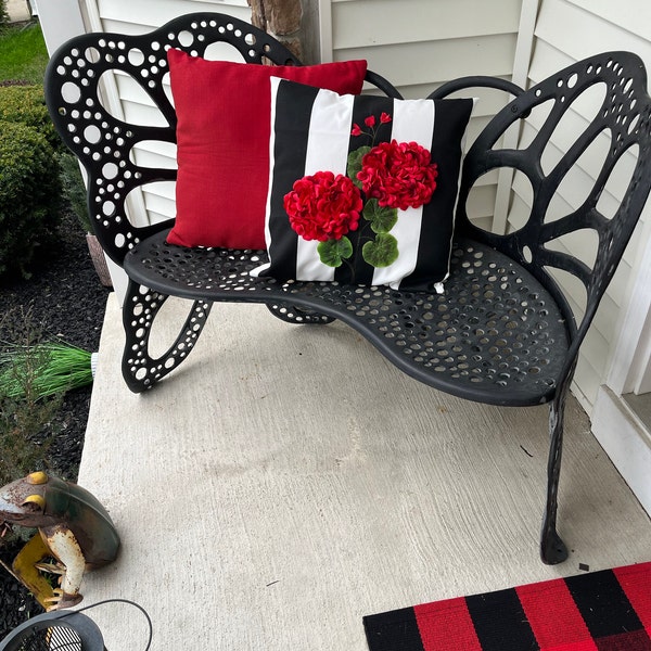 Cone Flower Pillow Cover, Hot Pink Floral Applique, Summer Flower Felt Patch Cushion - Etsy