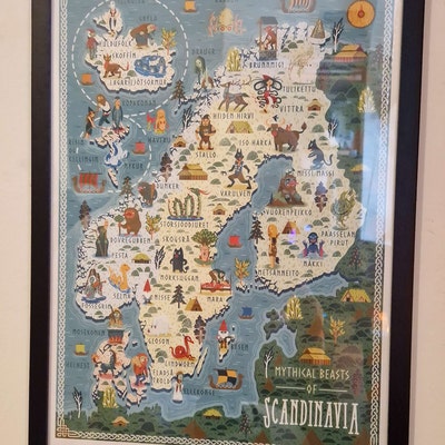 Illustrated Map, Mythical Beasts of Ancient Greece, Art Print - Etsy