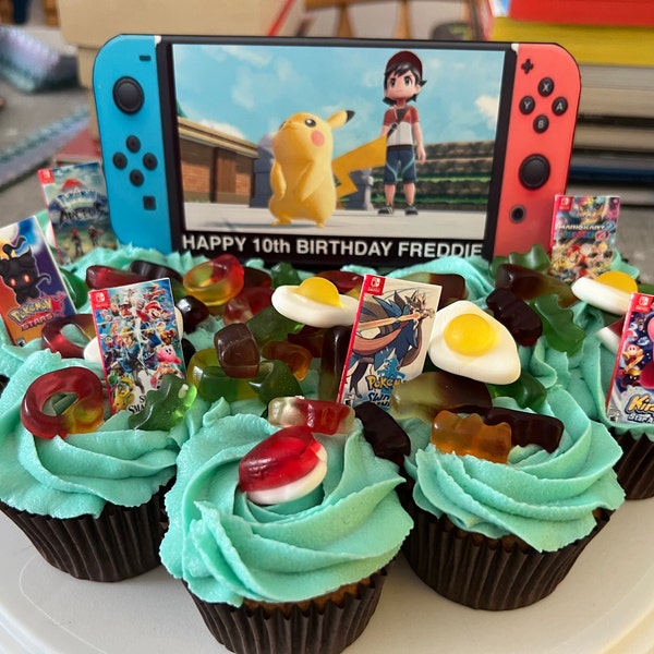 Personalised Cake Topper | Fun Nintendo Switch Topper With Custom Image ...