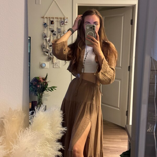 Boho Goddess Dress,modest Wedding Dress,high Slit Summer Dress,wedding ...