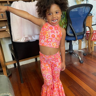 Two Groovy Birthday Outfit, Toddler Crop Top,groovy Girl Outfit, Floral ...