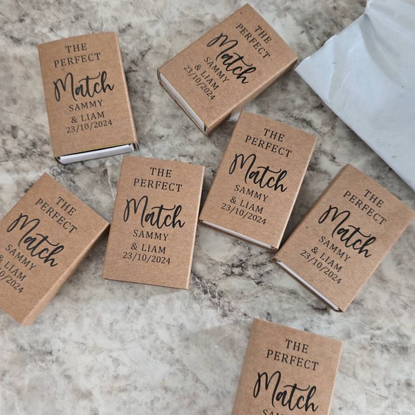 Custom Wedding Favour Idea - Match Box Table Gift - the Perfect Match ...