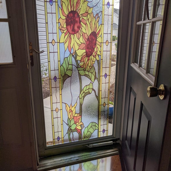 Customized Stained Glass Films Frosted Privacy Window Static Cling ...