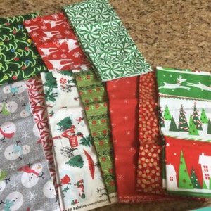 10 Fat Quarters Christmas Holiday Festive Winter Assorted Quality ...