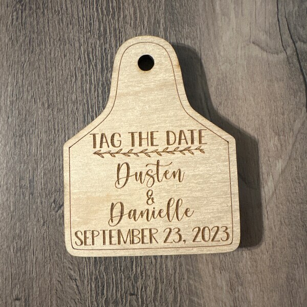 Cattle Tag Wedding Save the Date - Etsy