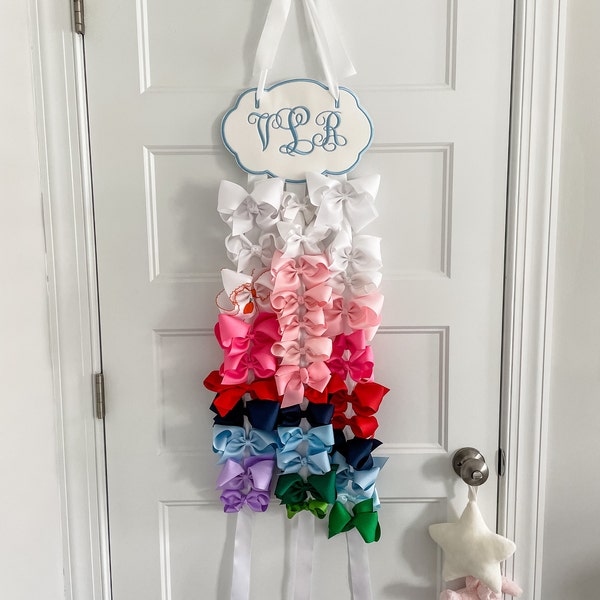 Embroidered Bow Holder | Monogrammed Bow Holder | Girls Personalized ...