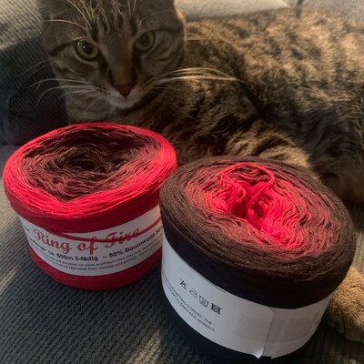 Ring of Fire Fire Yarn Lava Yarn Black and Red Yarn Plied Yarn Gradient ...