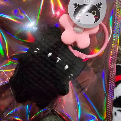 Personalized Cute Crochet Cat With Flower and Bell Keychain - Etsy