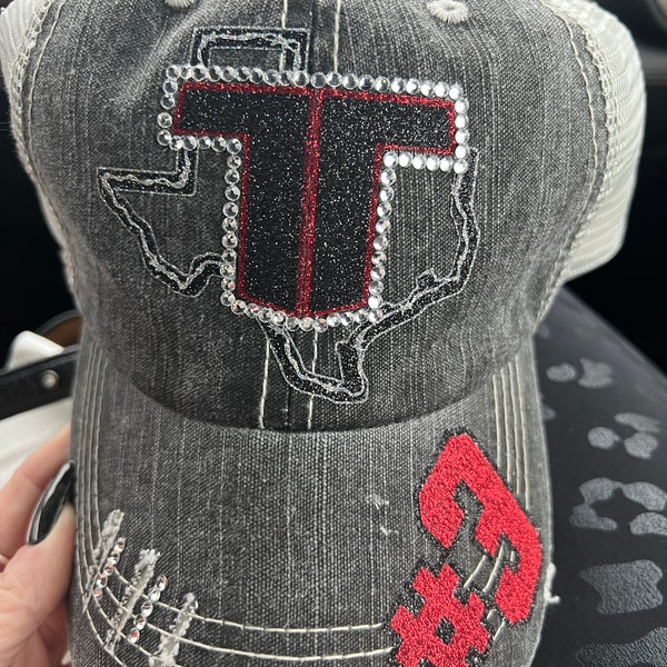 Trucker Mesh Hat With School Letter and Rhinestone Bling! - Etsy