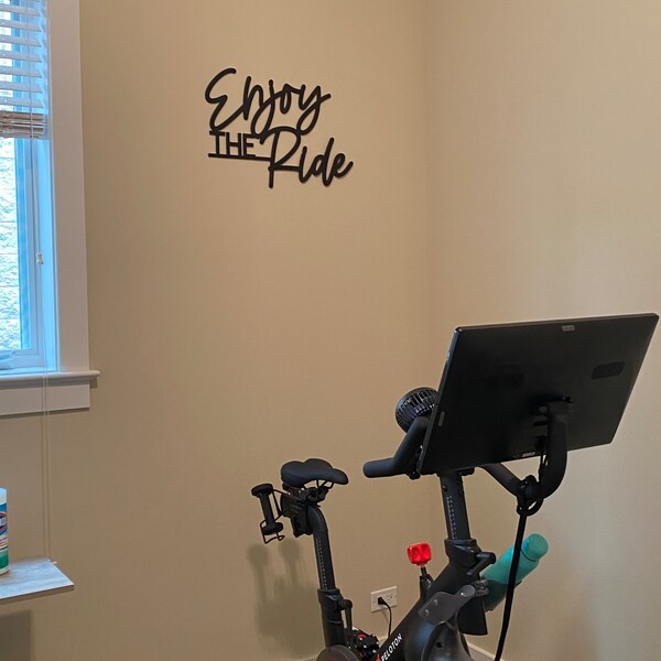 Enjoy the Ride Wood Cutout Sign, Enjoy the Ride Sign, Cycling Room Sign ...