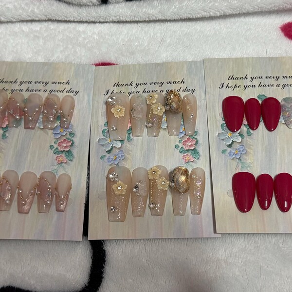 High-quality 4 Sets Surprise Box, Mystery Nails Sets, Press on Nail ...