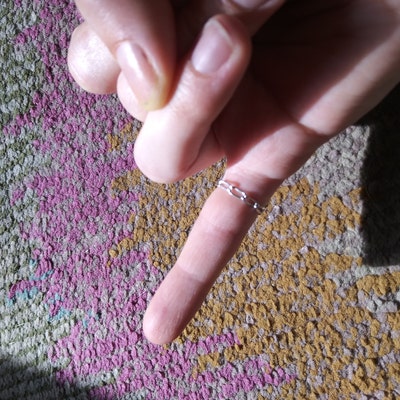 Dainty Paper Clip Chain Ring in Gold, Sterling Silver, Rose Gold ...