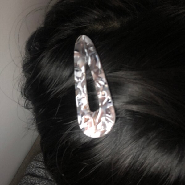 Teardrop Acrylic Hair Clip | Statement Barrette - Etsy