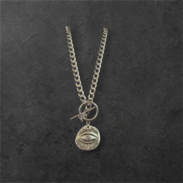 Evil Eye Chunky Chain Layered Necklace, Gold Chain Necklace, Silver ...