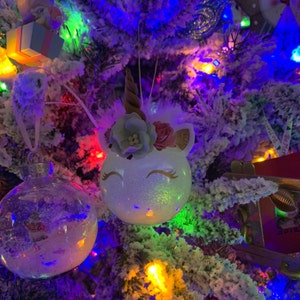 Unicorn Llama Mermaid Ornaments, Personalized Christmas Balls ...