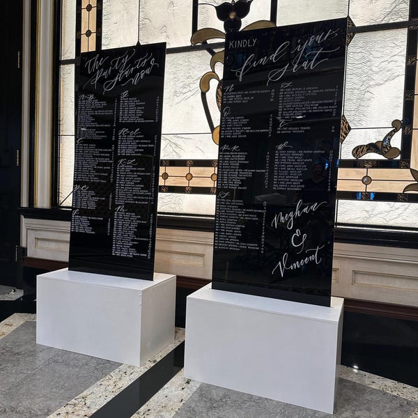 Daul Acrylic Sign Stand | Seating Chart Stand - Etsy