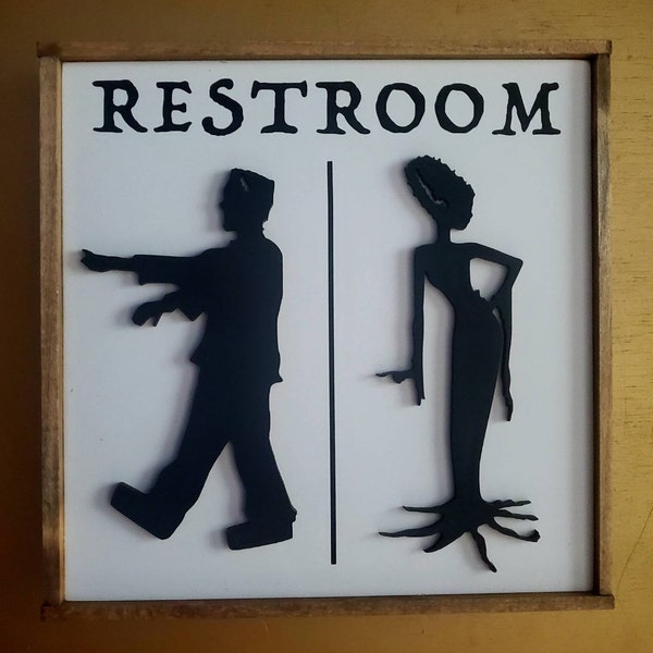 Halloween Decor | Restroom Sign | Horror | Frankenstein Restroom ...