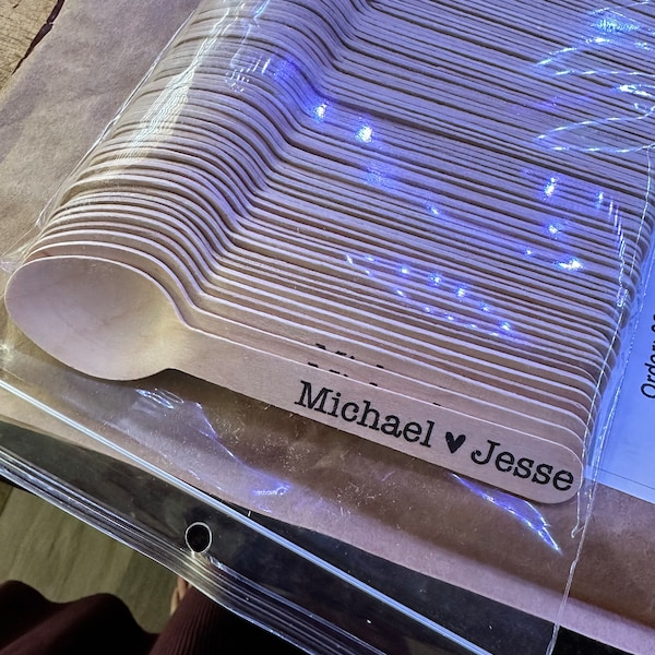 Personalized Wooden Utensils Available in Three Sizes - Custom Text or ...
