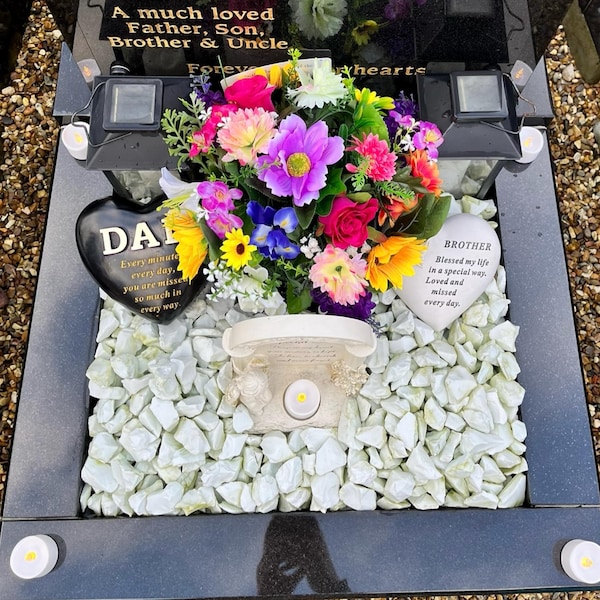 Cemetery Flower Pot: Vibrant Artificial Grave Memorial Arrangement - Etsy