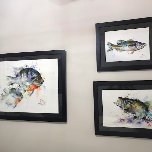LARGEMOUTH BASS Watercolor Fish Print by Dean Crouser - Etsy