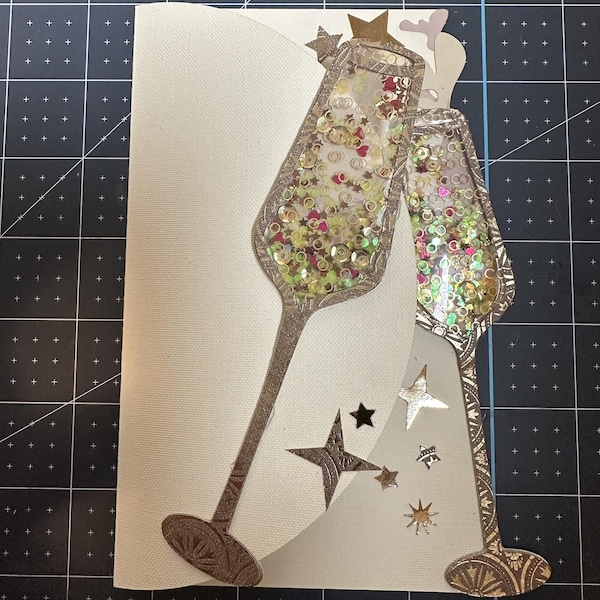 Pop the Champagne Shaker Card SVG Design - Etsy