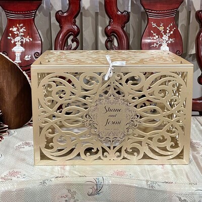 Navy Wedding Card Box With Slot Lock Wedding Money Box Rustic - Etsy