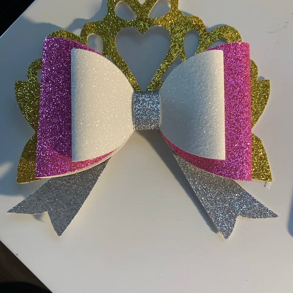 Princess Bow SVG, Crown Bow Template SVG, Tiara Hair Bow, Felt Bow PDF ...