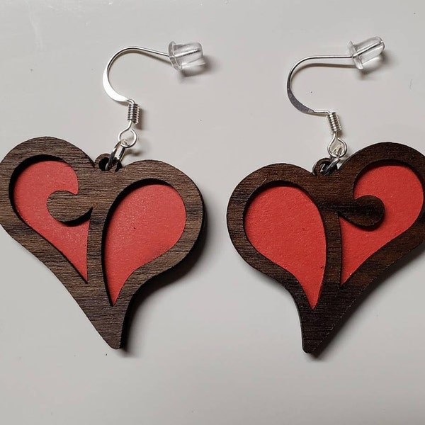Leather Earring Svg Bundle Love Heart Template Acrylic Pendant Svg Wood ...