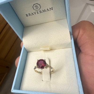 Ruby Ring, Unique Engagement Ring, Solitaire Ring, Round Ruby Ring ...