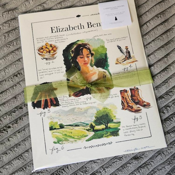 Elizabeth Bennet Art Print - Pride and Prejudice Character Field Guide ...