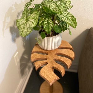 Monstera Table, Plant Stand, Side Table, Monstera Plant Stand, Indoor ...