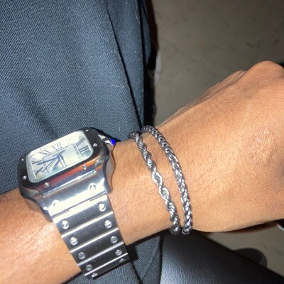 Titanium Steel Square Edges Cross & Stainless Steel Figaro 4mm - Etsy