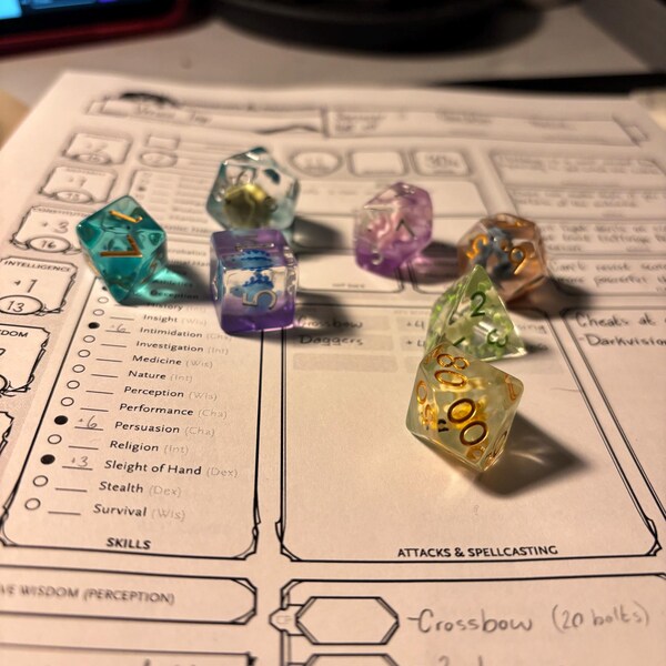 Panda-monium Dice Box and Panda Dice Set, 7 Polyhedral Dice for Tabletop Roleplaying Games, Dnd ...