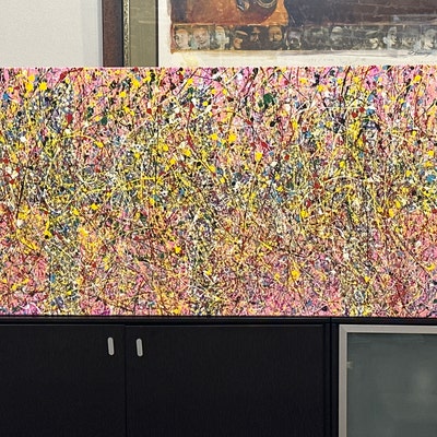 Jackson Pollock Style Painting. 10 X 20 Canvas, Abstract Art, Signed by ...