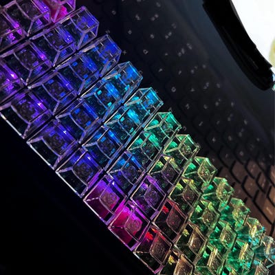 Purple Clear Keycaps Blank Keycap Set Backlit Keycaps Cherry Keycaps ...