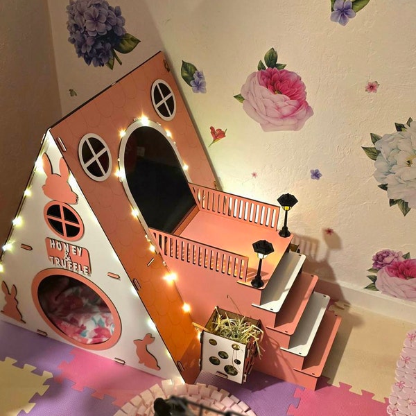 Modern Two-story Rabbit House: Indoor Bunny Castle - Etsy