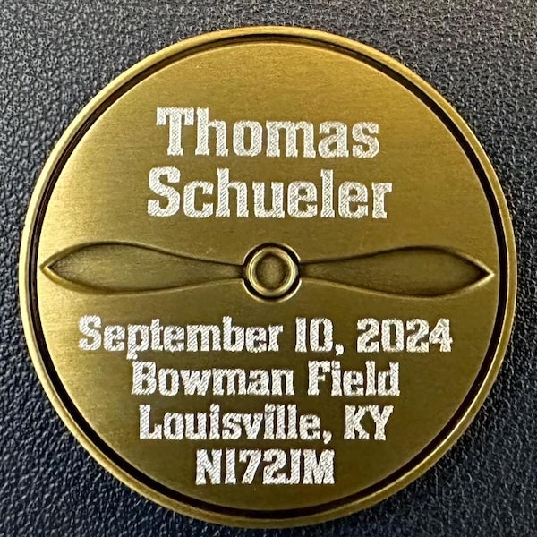 First Solo Flight Challenge Coin W/ Free Engraving - Etsy