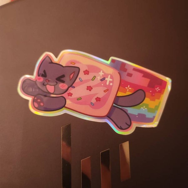 Nyan Cat! | 3.5 X 1.8 In. Holographic Vinyl Sticker - Etsy