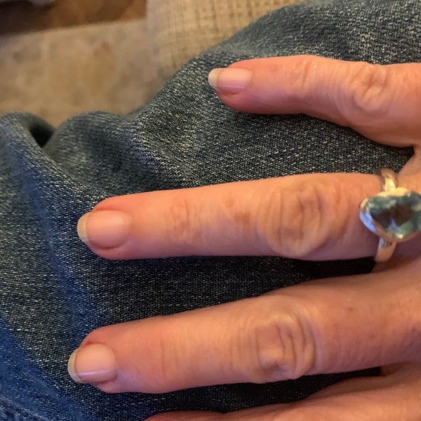 Raw Blue Topaz Ring, 925 Solid Sterling Silver Ring, Rough Gemstone ...