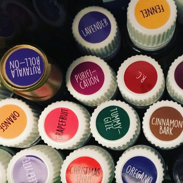 Essential Oil Cap Stickers - Single Oils, Young Living Blends/specialty ...