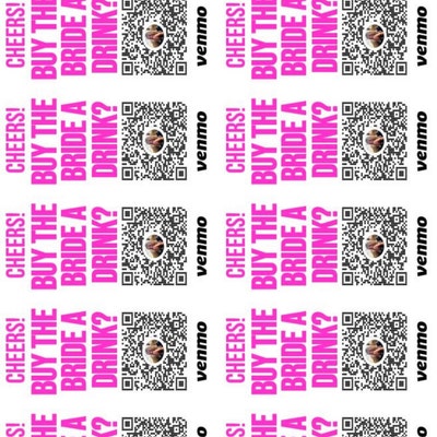 Venmo QR Code Stickers / Cash App QR Code for Bachelorette - Etsy