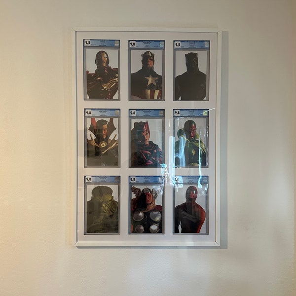 Comic Book Frame With Mat - 9 Openings to Display 9 Cgc, CBCS or PGX ...