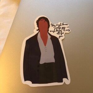 Jane Austen Sticker, Mr Darcy Vinyl Sticker, Pride and Prejudice ...
