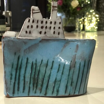 Ceramic Ship-miniature Boat-model Ship-nautical Decor-ocean Decor ...