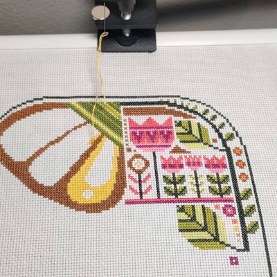 Pink Floral Pendibule Ornament Durene J Cross Stitch DJXS2363 - Etsy UK