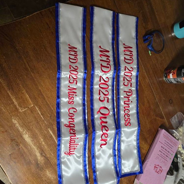 Custom Lace Sash Personalized Sash Customize Sash Embroidery Border ...