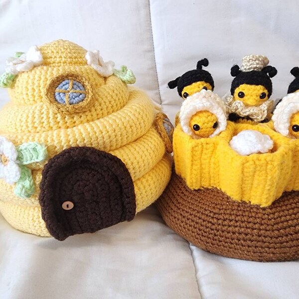 Beehive With Bees Crochet Pattern - Etsy